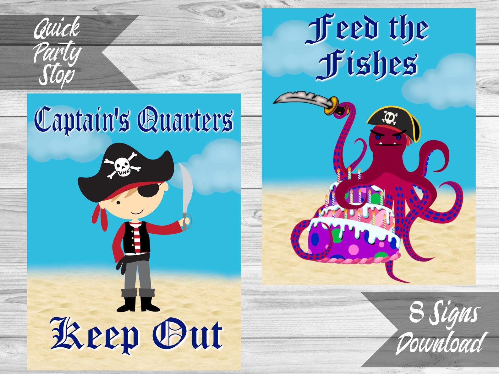 8 Printable Pirate Signs! Digital Download! Eight Signs for One Low ...