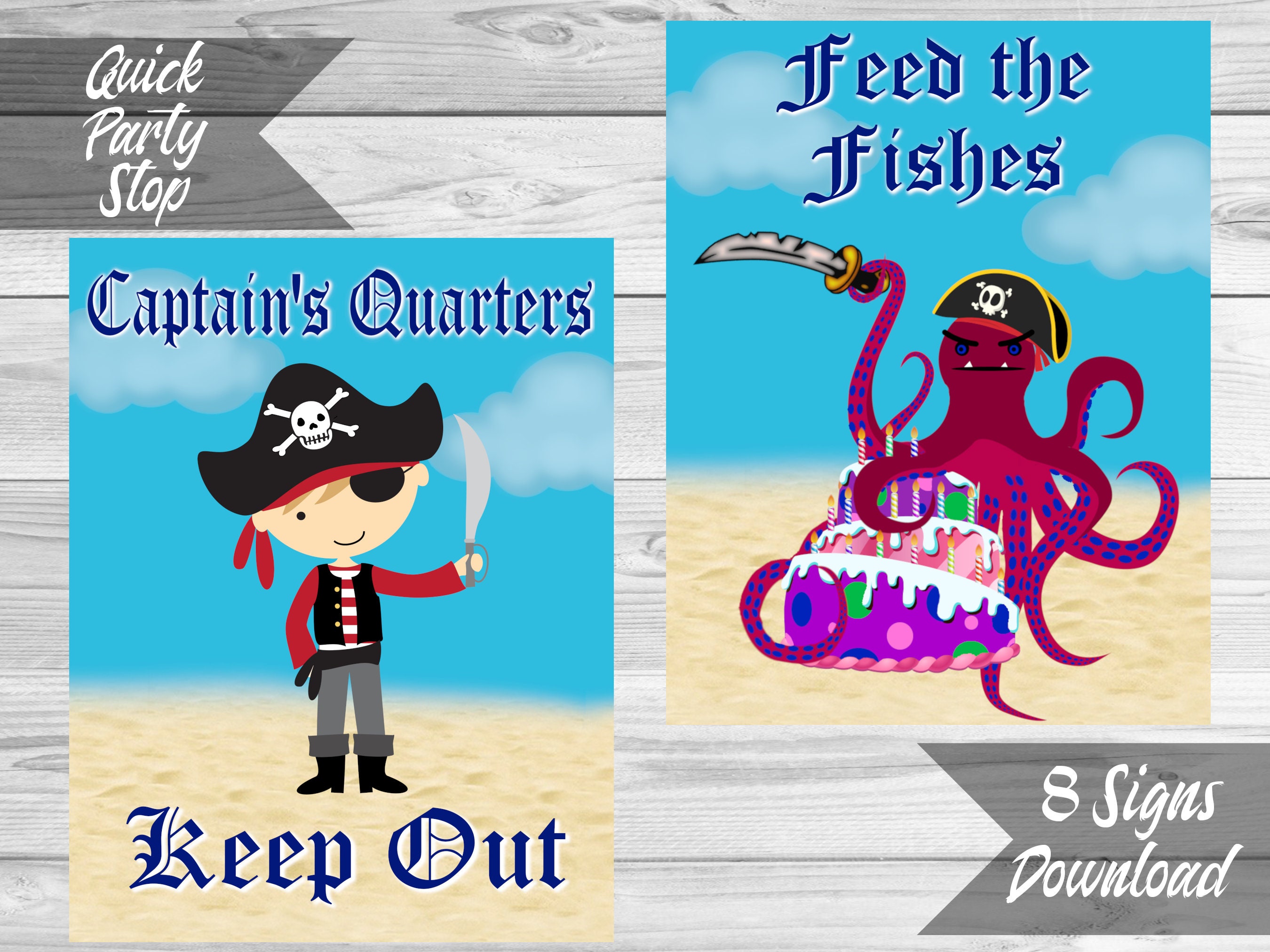 8 Printable Pirate Signs! Digital Download! Eight Signs for One Low ...