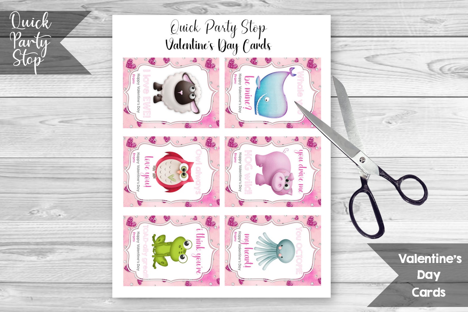 Printable Valentines Day Cards for Kids, Animal Pun Valentines ...