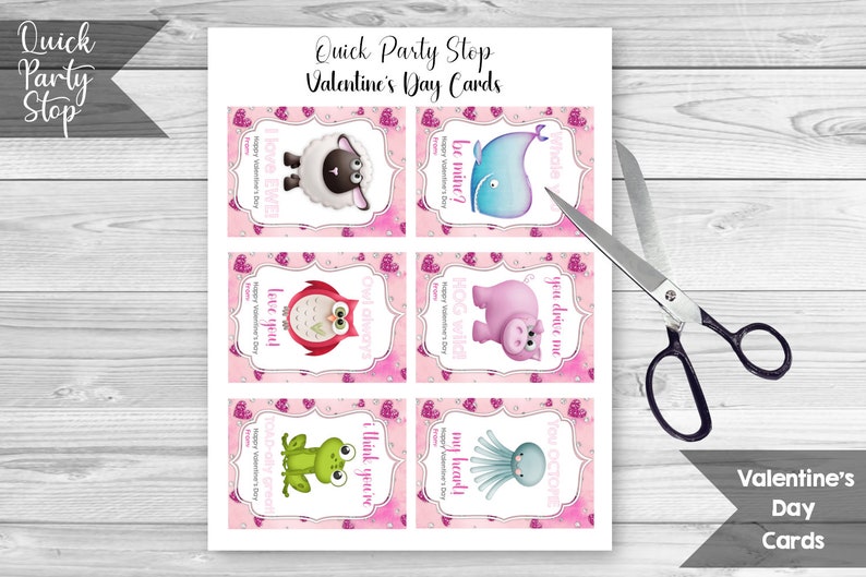 Printable Valentines Day Cards for Kids, Animal Pun Valentines ...