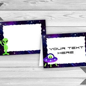 Alien Birthday Editable Food Tents, Space Food Labels, UFO Birthday ...