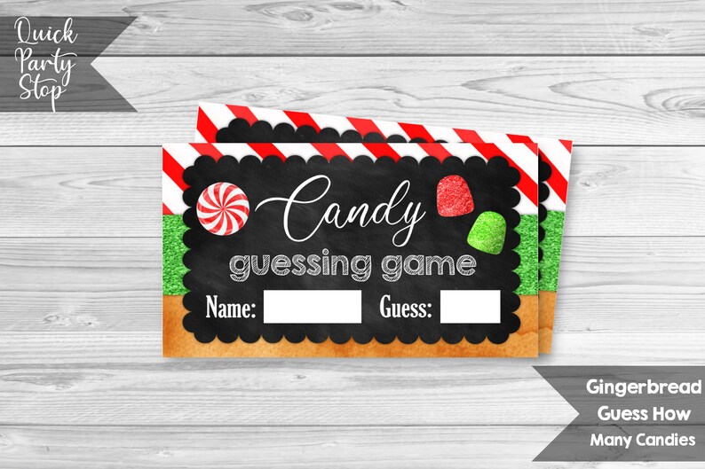 Gingerbread Guess How Many Candies Sign and Tickets, Gingerbread Cookie ...