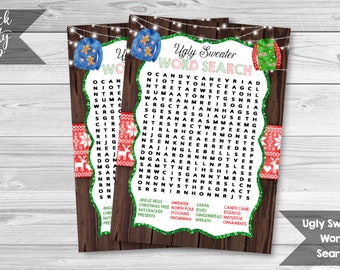 Ugly Sweater Word Search, Printable, Instant Download, PDF - Etsy