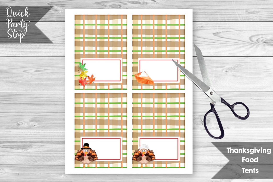 Thanksgiving Editable Food Tents, Turkey Food Labels, Harvest Party ...