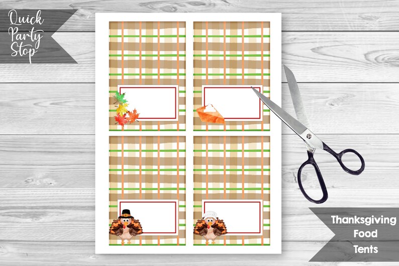 Thanksgiving Editable Food Tents, Turkey Food Labels, Harvest Party ...