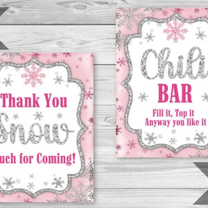 6 Snowflake Birthday Signs, Winter Party Signs, Welcome to the Birthday ...