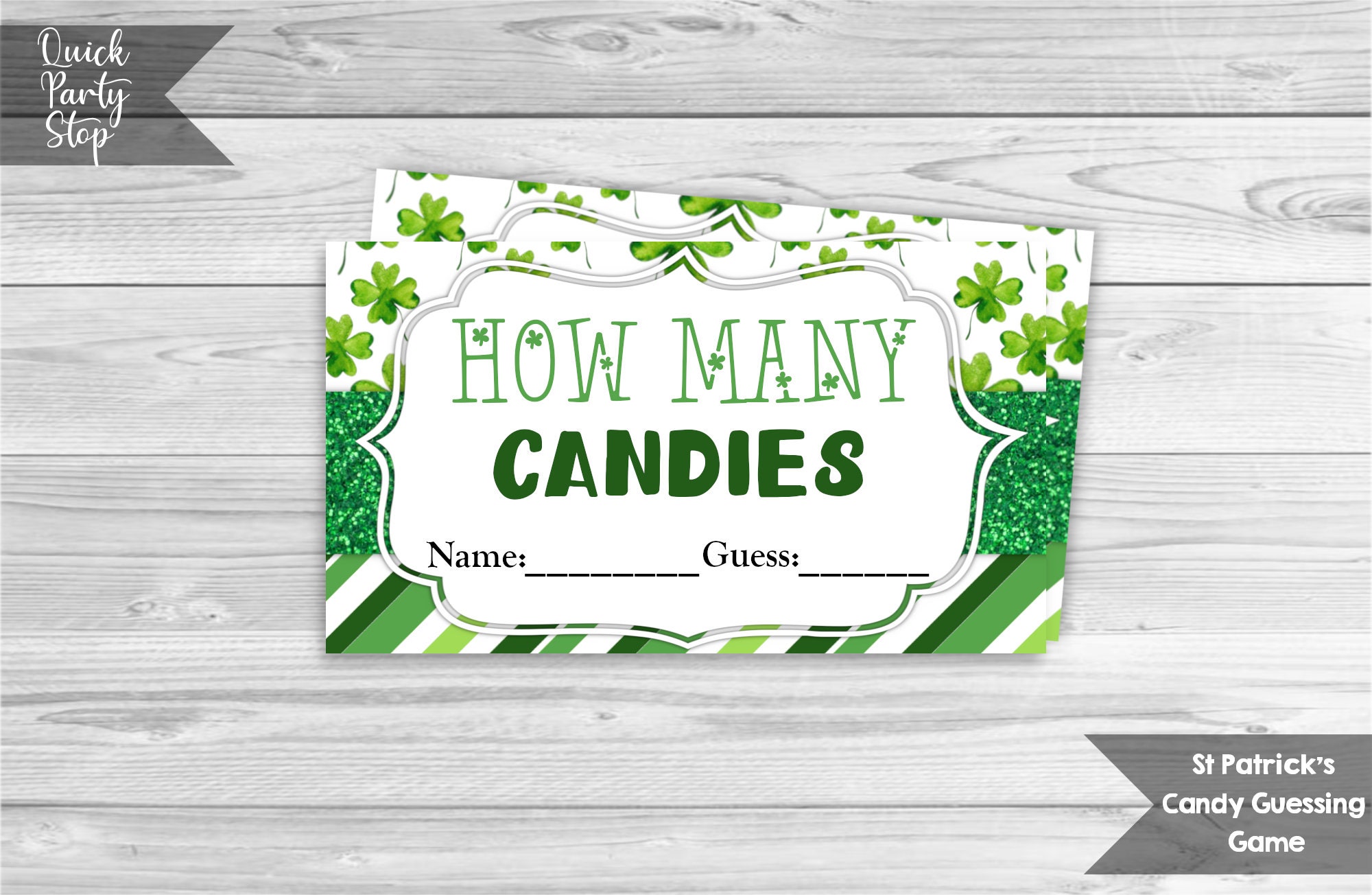 St Patricks Guess How Many Candies Sign and Tickets, St Patrick's Day ...