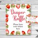 Strawberry Diaper Raffle Sign and Tickets, Strawberry Baby Shower ...