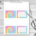 Tie Dye Editable Food Tents, Rainbow Food Labels, Tie Dye Birthday ...