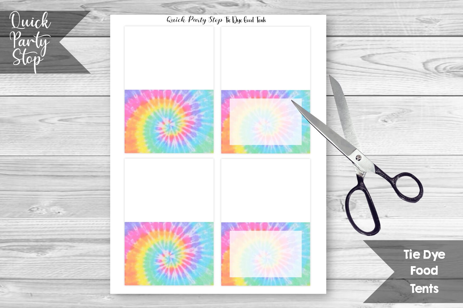 Tie Dye Editable Food Tents, Rainbow Food Labels, Tie Dye Birthday ...