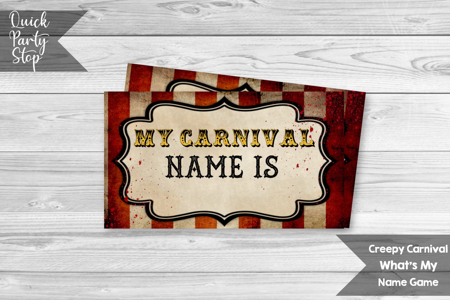 Creepy Carnival Name Game, Vintage Circus Birthday Party, Printable ...