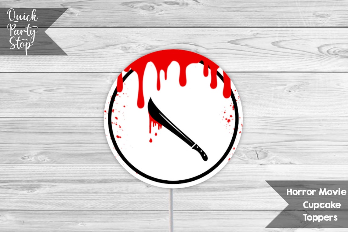 Horror Movie Birthday Cupcake Toppers, Printable 2 Inch Cupcake Toppers ...