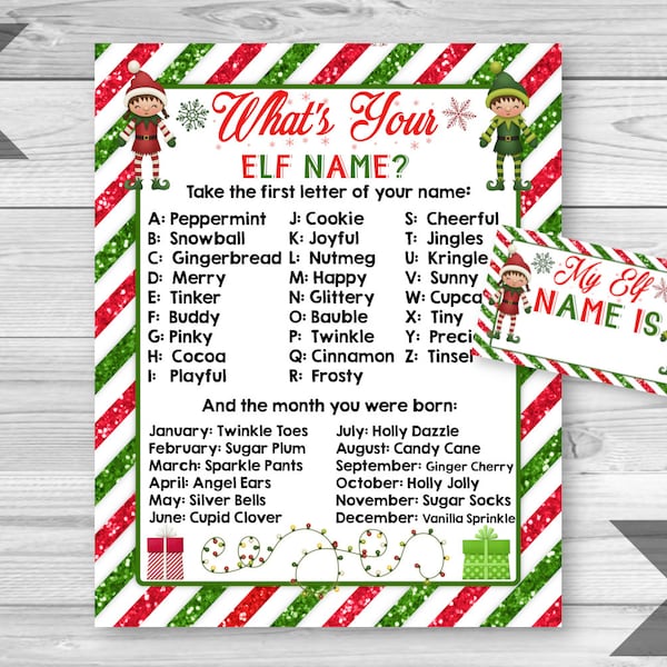 Whats Your Elf Name - Etsy