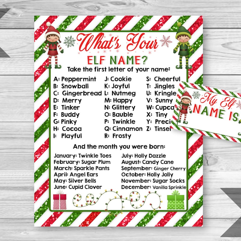 Whats Your Elf Name - Etsy