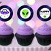 Alien Birthday Cupcake Toppers Outer Space Printable 2 Inch - Etsy