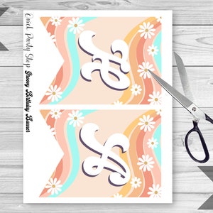 Groovy Happy Birthday Banner, Hippie Birthday Party, Pennant Banner ...