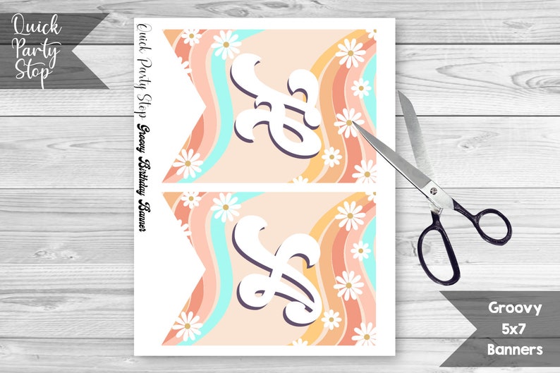 Groovy Happy Birthday Banner, Hippie Birthday Party, Pennant Banner ...