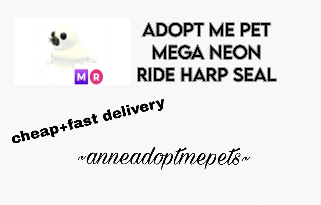 Roblox Adopt Me Pet Mega Neon Harp Seal Cheap - Etsy