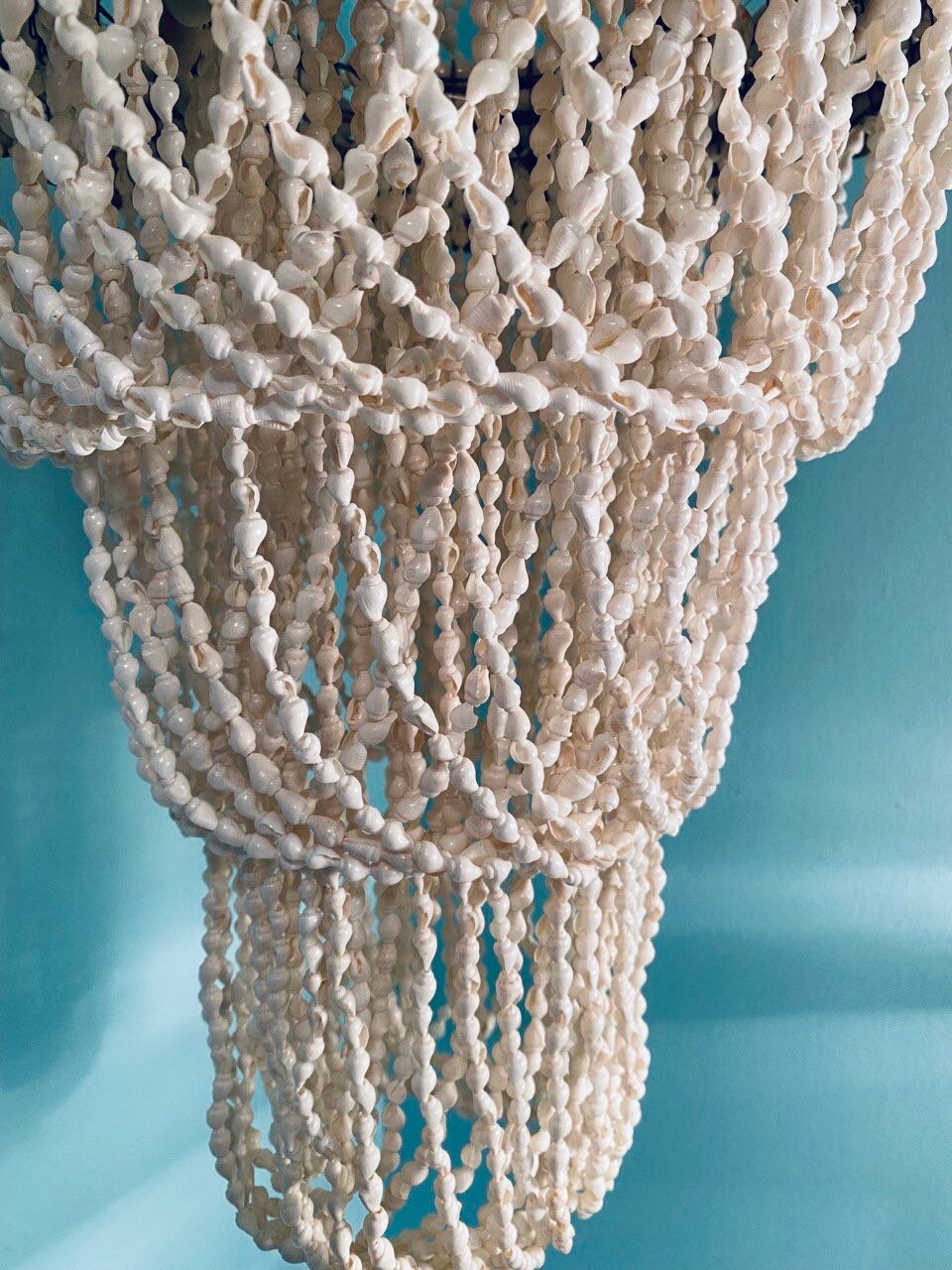 VTG Vintage Sea Shell Hanging Chandelier Nautical Beach House Hamptons ...