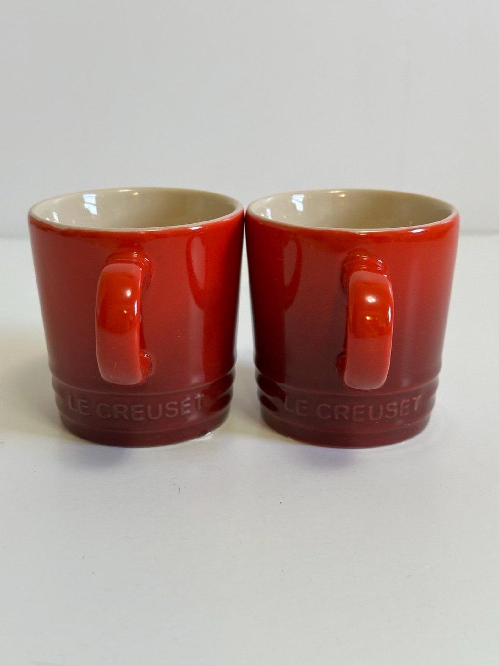 Le Creuset Cerise Red Stoneware Mugs, 3.5 Oz, Set of 2 (NWT) - Etsy