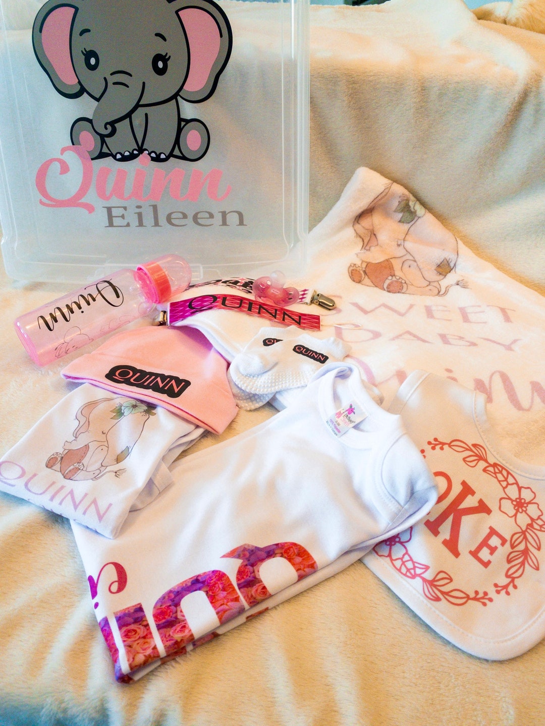 Baby Girl Personalized Gift Box Set | Personalized Baby Shower Gift ...