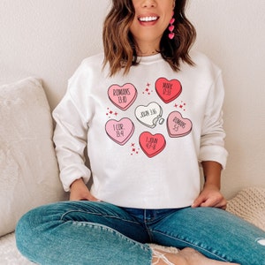 Christian Valentines Sweatshirt, Conversation Hearts Shirt, Valentine's Sweatshirt, Valentine's ...
