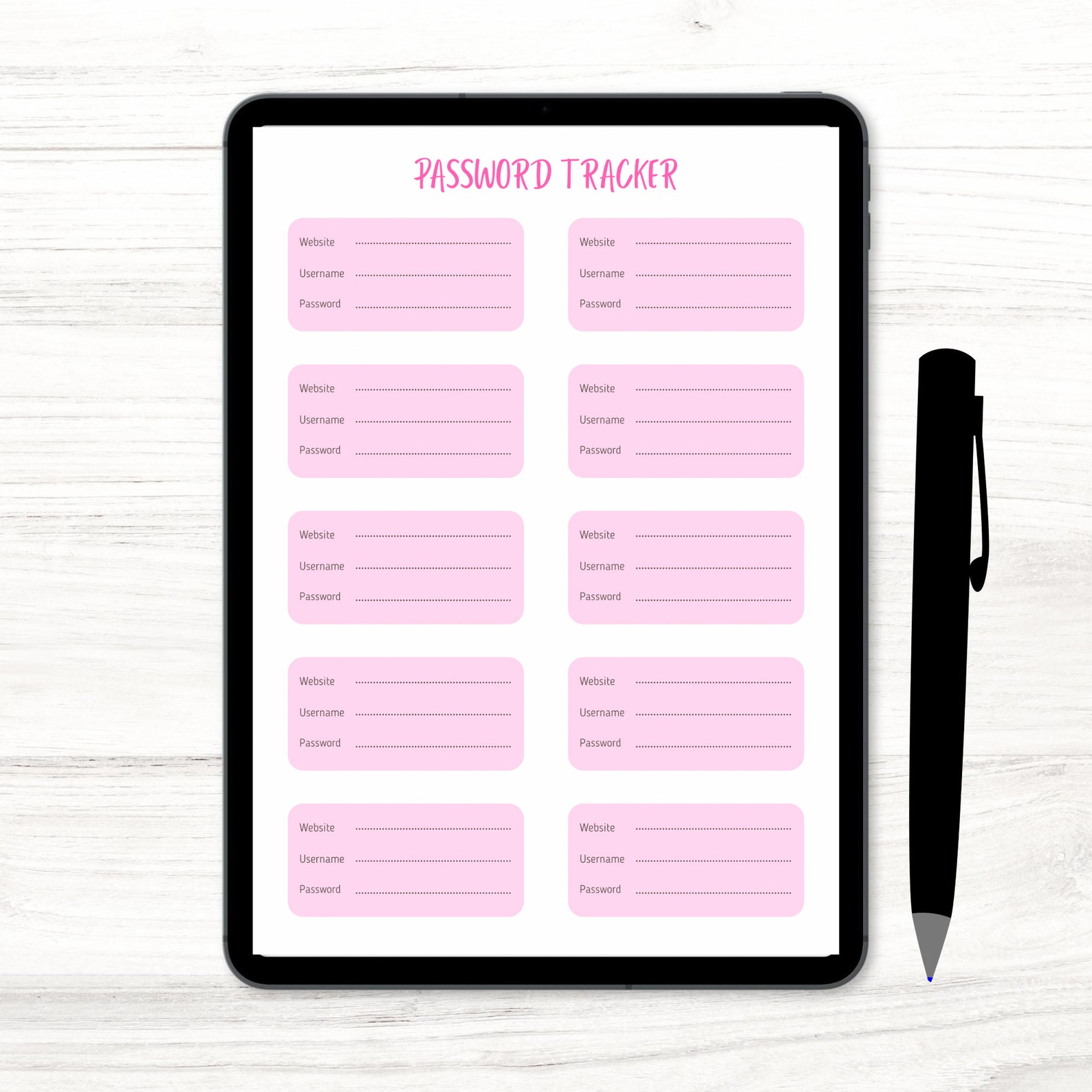 Password Tracker Printable & Fillable, Password Keeper, Password ...
