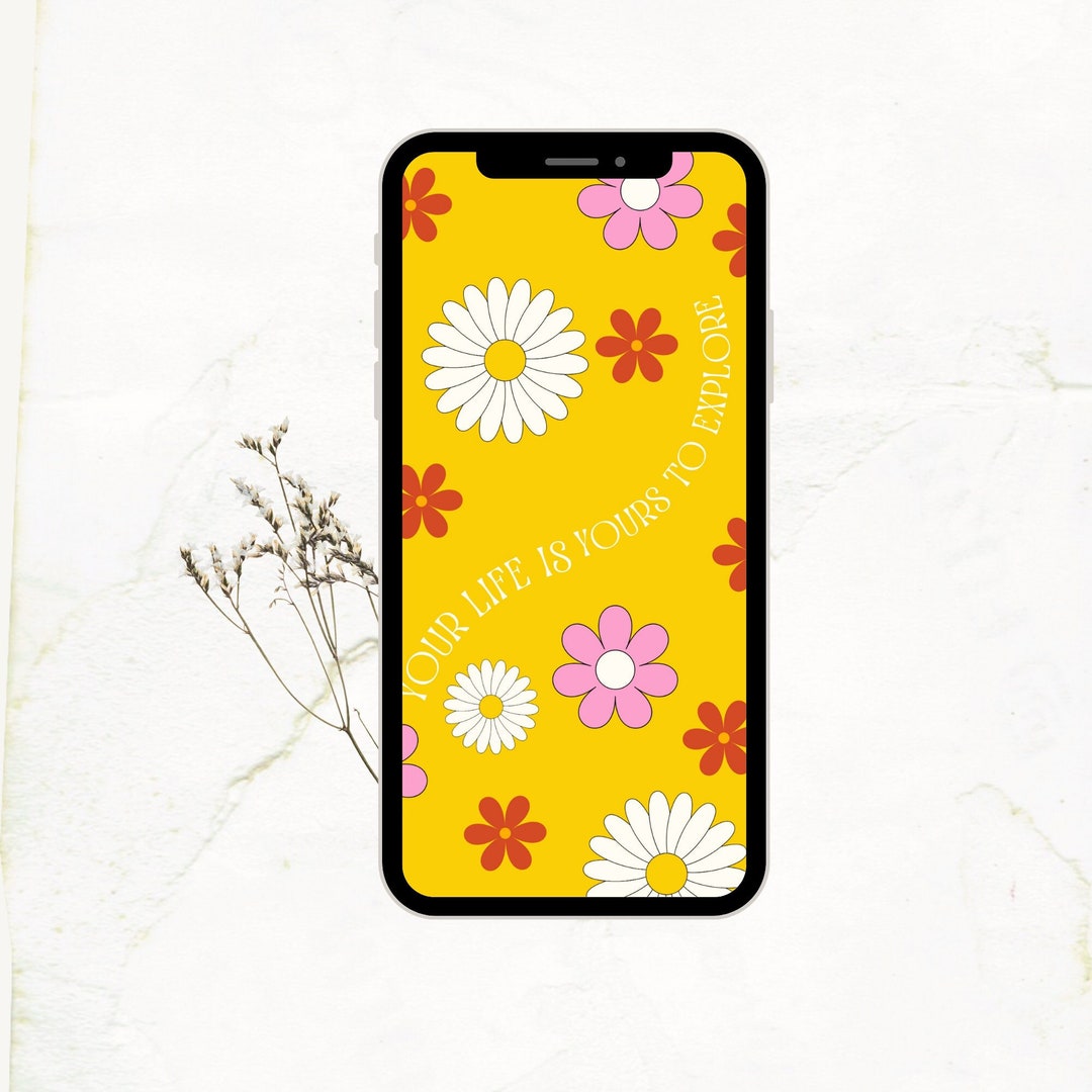 Retro Aesthetic iPhone Wallpaper, Inspirational Saying Phone Background ...