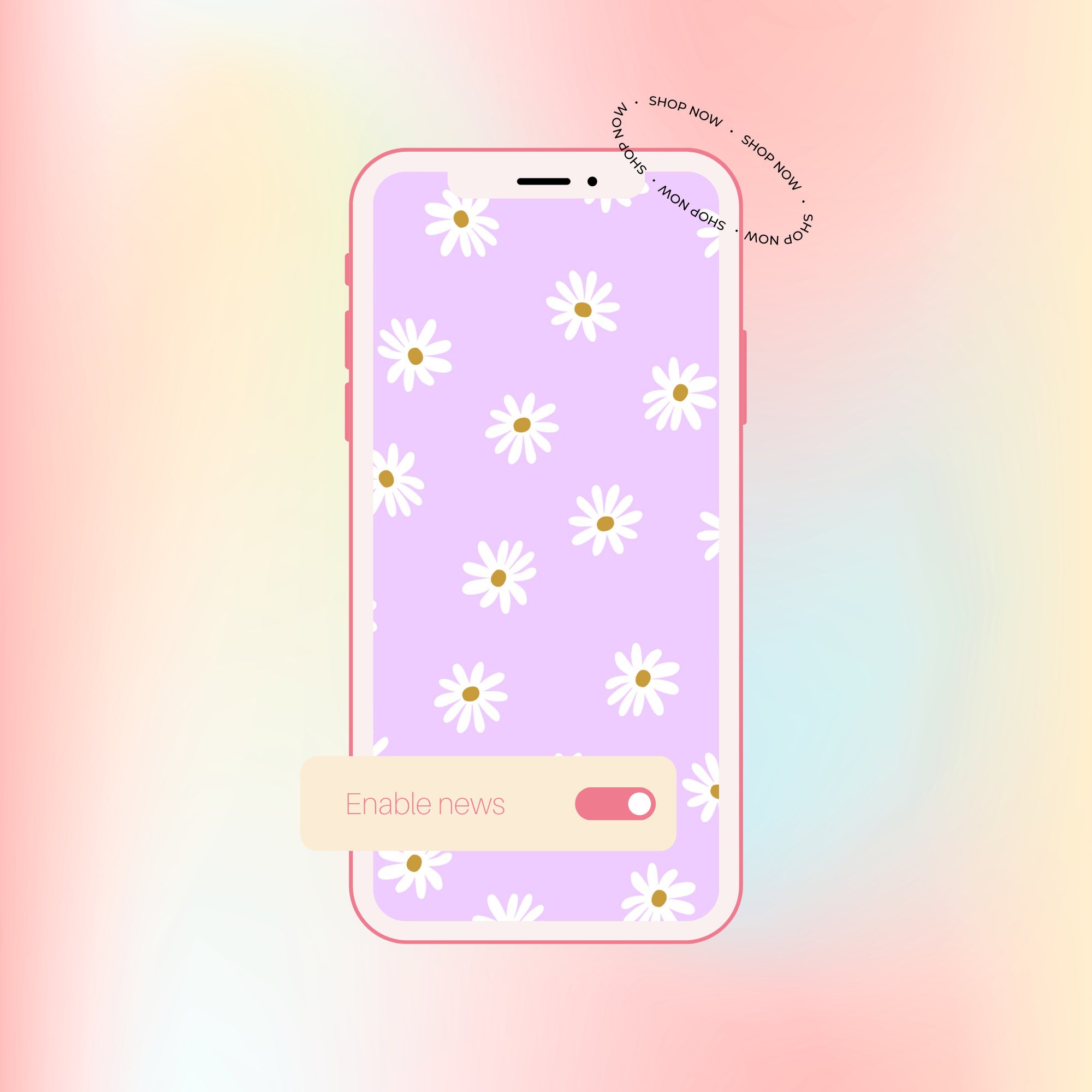 Daisy Flowers iPhone Wallpaper | Floral iPhone Background | Minimalist ...