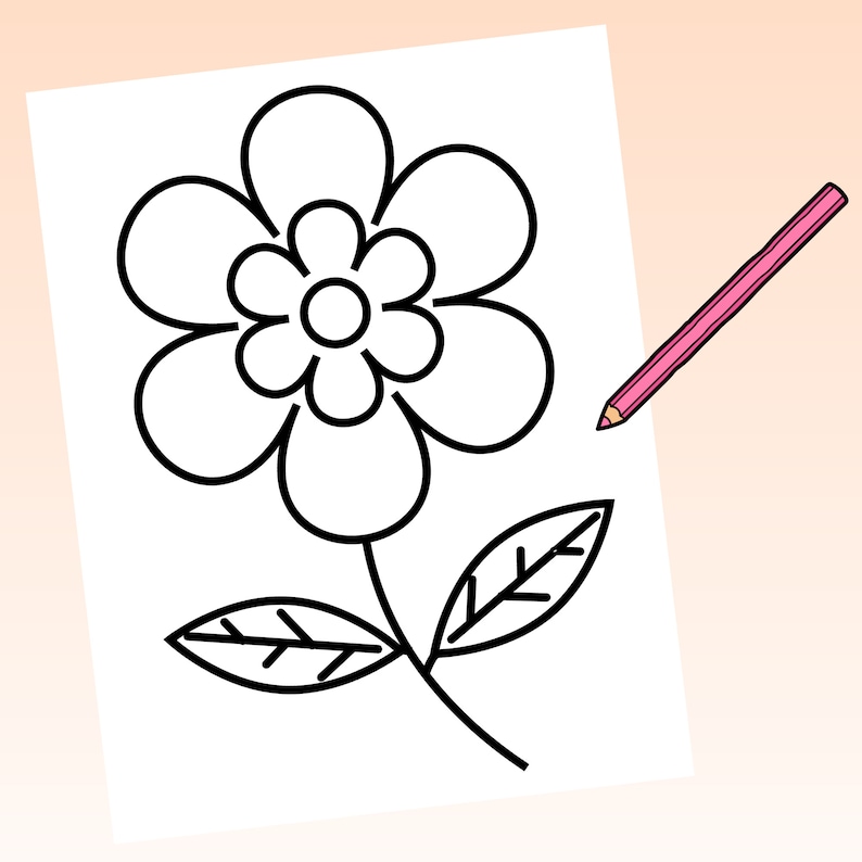 Simple Flower Printable Coloring Pages for Kids, 100 Printable Coloring ...