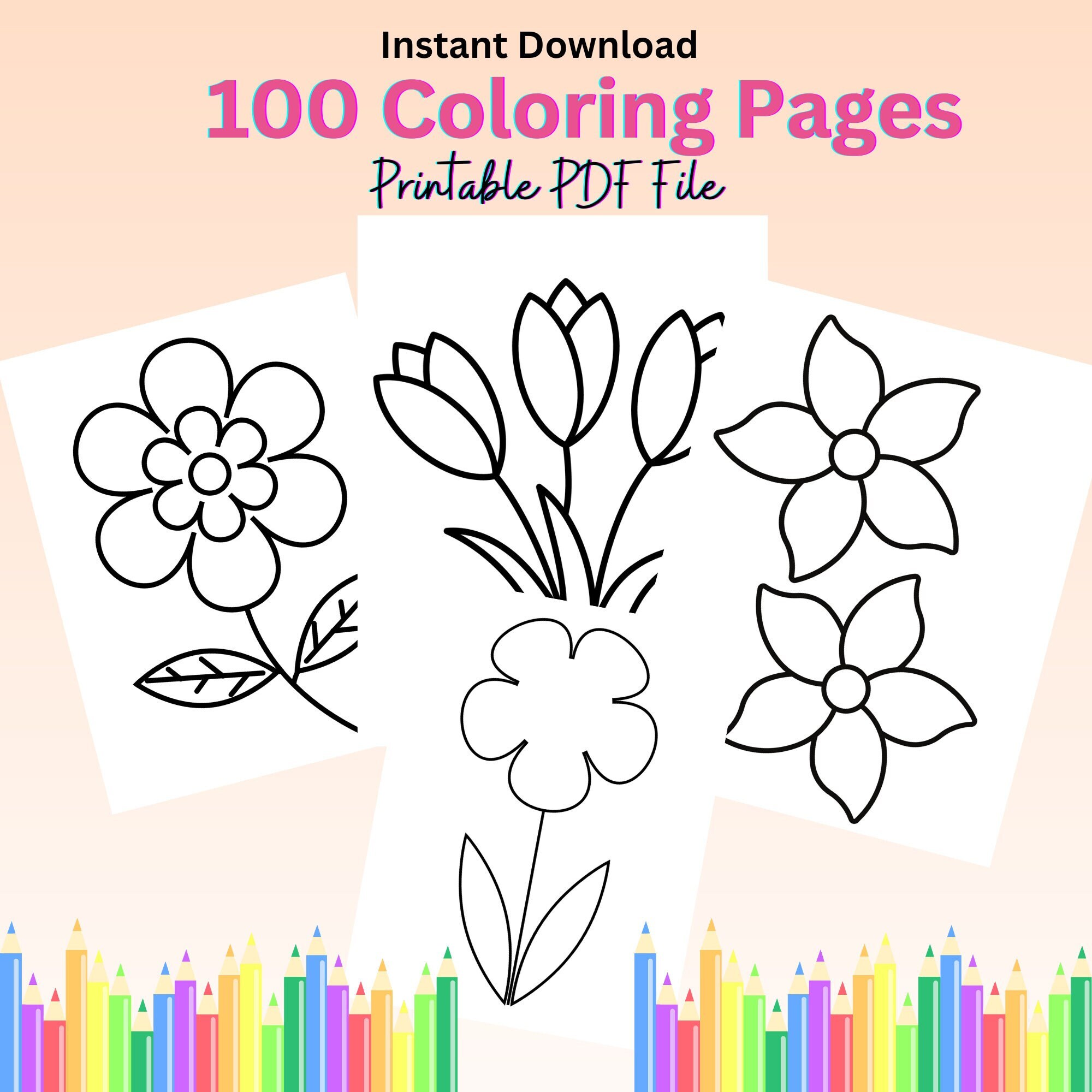 Printable Kids Coloring Pages, Flower Printable Coloring Pages for Kids ...