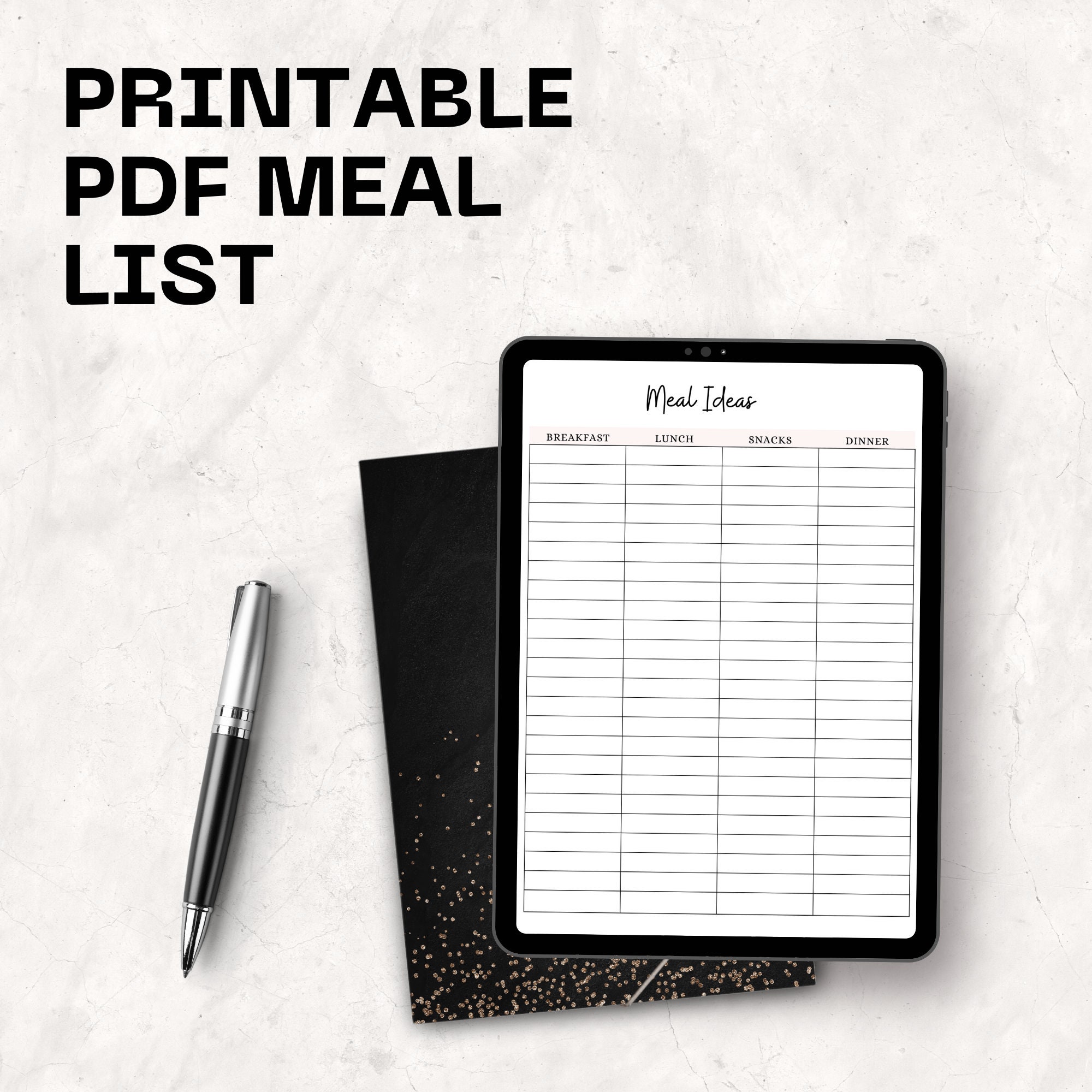 Digital Meal Planner for Ipad, Printable Groceries List, Digital ...