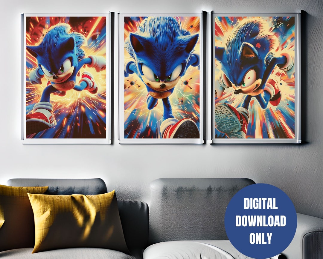 3 Sonic Printable Poster Digital Wall Art Sonic Room Decor for Bed Room ...