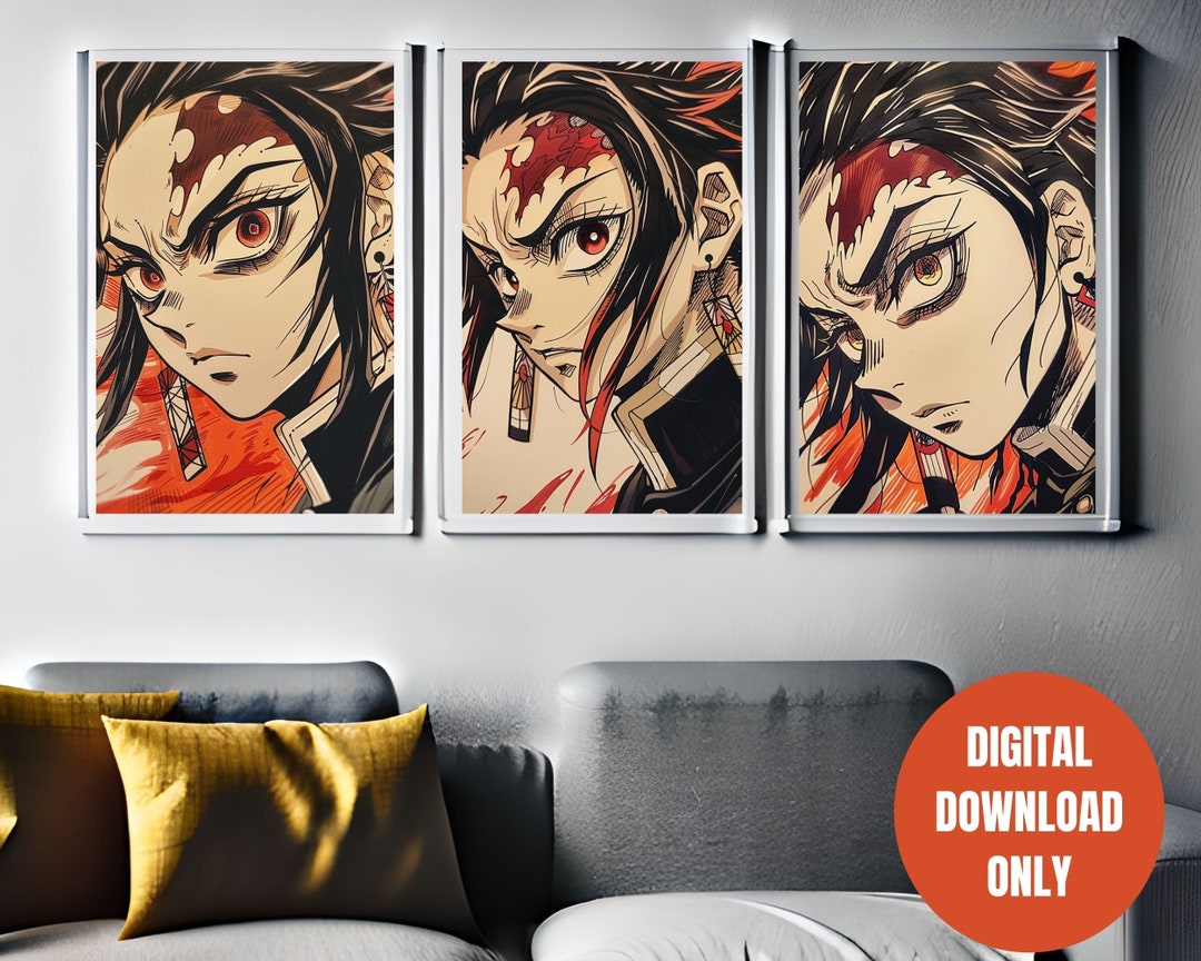 3 Demon Slayer Digital Wall Art Poster Demon Slayer Anime Character Fan ...