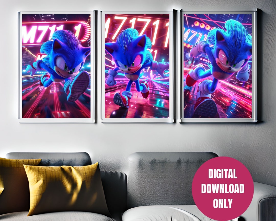 3 Sonic Printable Poster Digital Wall Art Sonic Room Decor for Bed Room ...