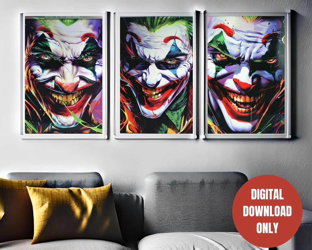3 the Joker Printable Poster Digital Wall Art the Joker Room Decor for ...