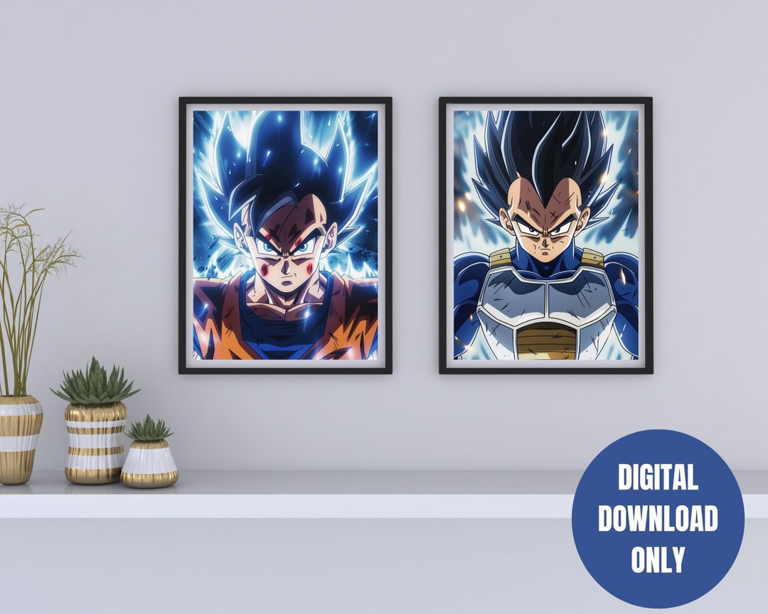 2 Dragonball Z Poster Instant Download Anime Character Digital Wall Art ...