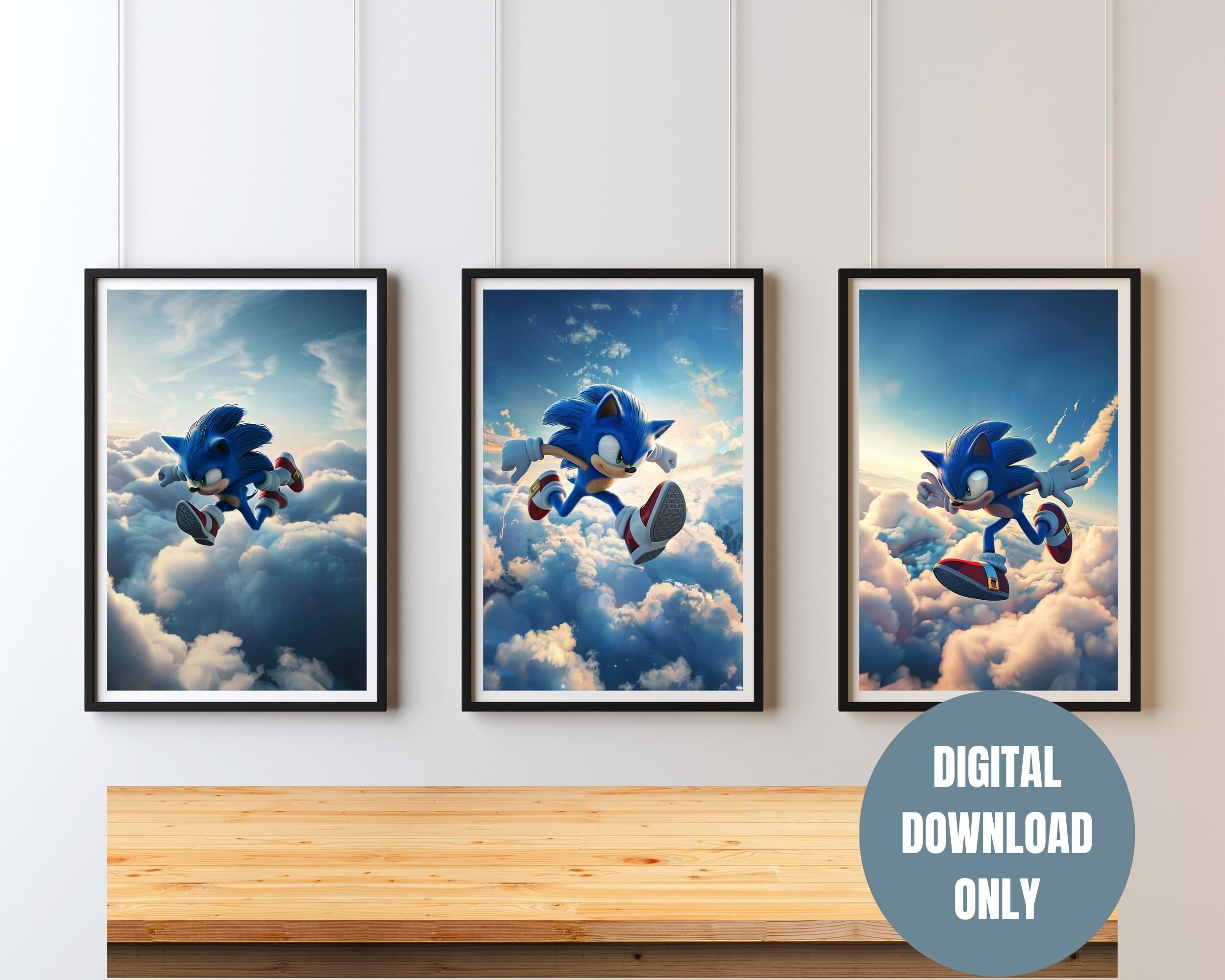 3 Sonic Printable Poster Digital Wall Art Sonic Room Decor for Bed Room ...