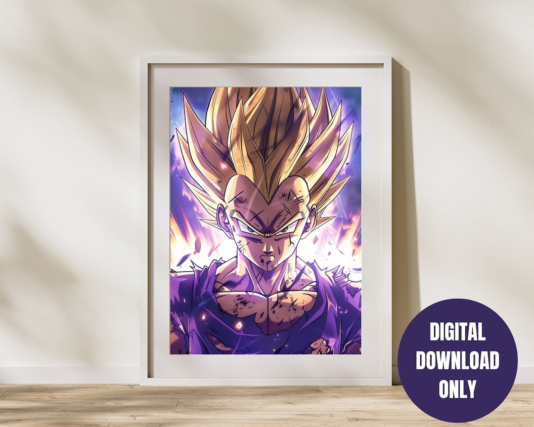 Dragonball Z Poster Digital Wall Art, DBZ Popular Anime Character Fan ...