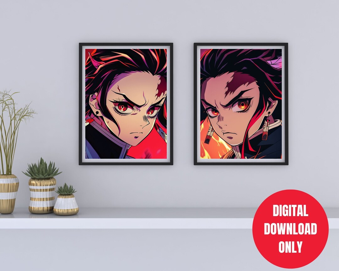 2 Demon Slayer Digital Wall Art Poster Demon Slayer Anime Character ...