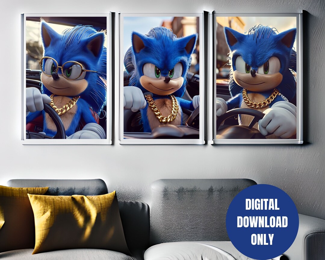 3 Sonic Printable Poster Digital Wall Art Sonic Room Decor for Bed Room ...