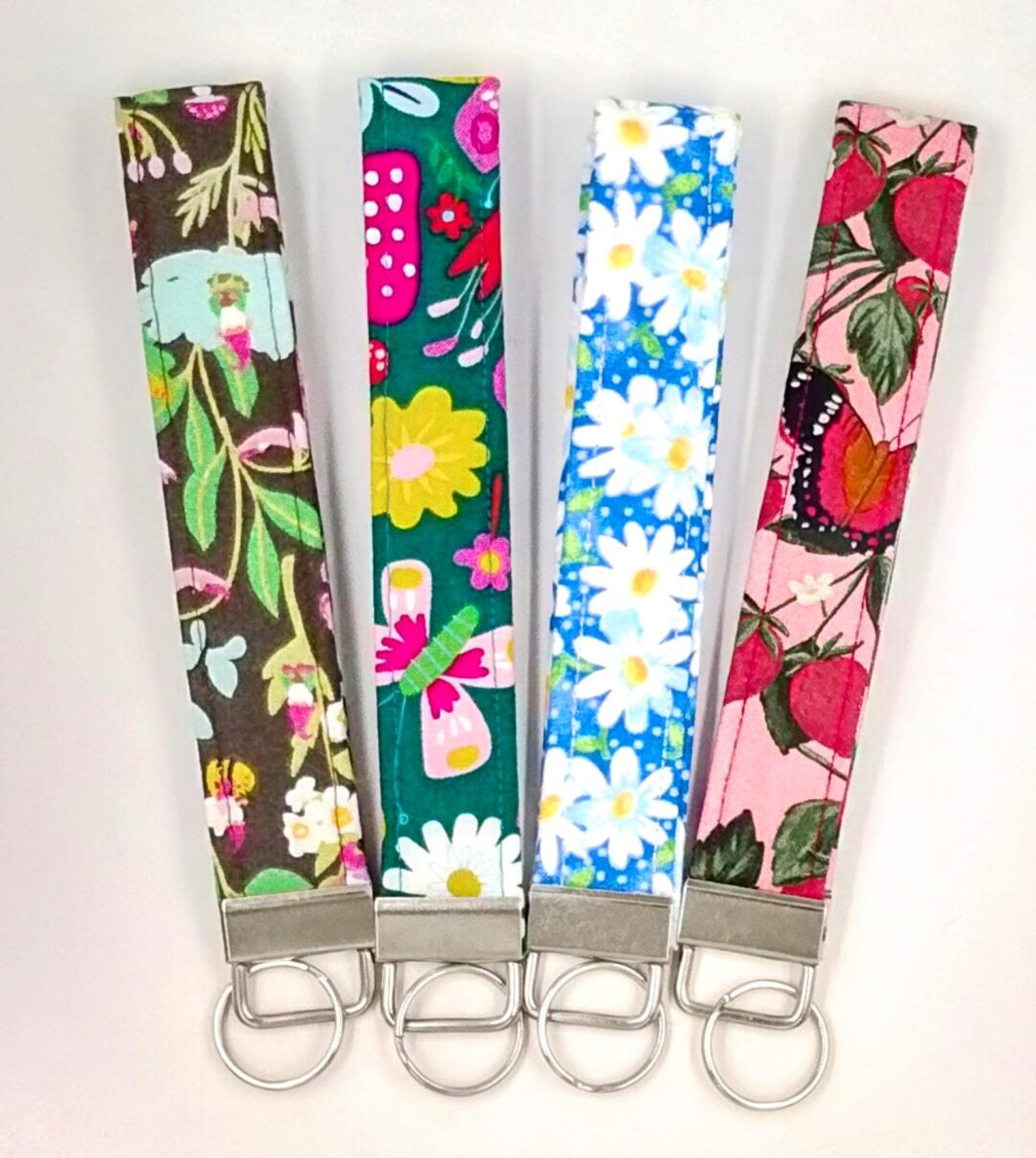 Key Fob, Floral Print Key Fob, Floral Print Wristlet, Floral Key Fob ...