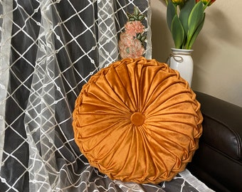 Round Velvet Pillow - Etsy