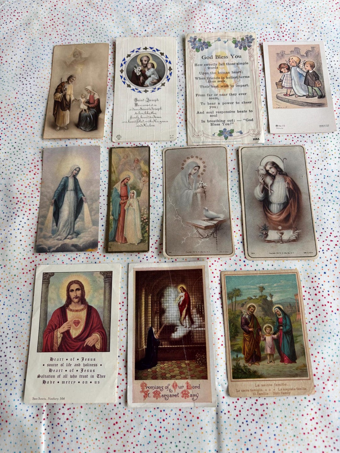 Set of 11 Vintage Prayer Cards - Etsy