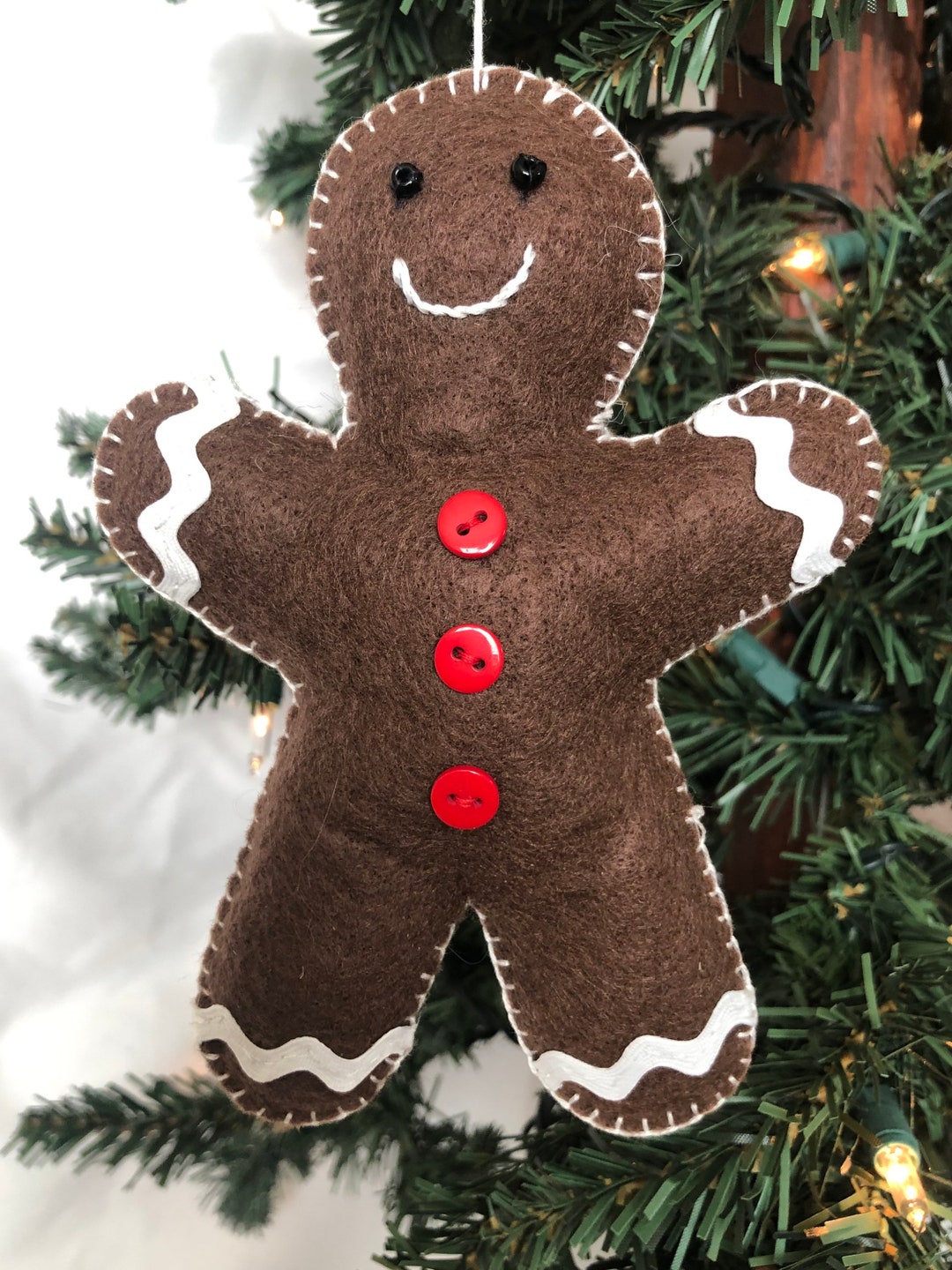 Handmade Felt Gingerbread Ornament - Etsy