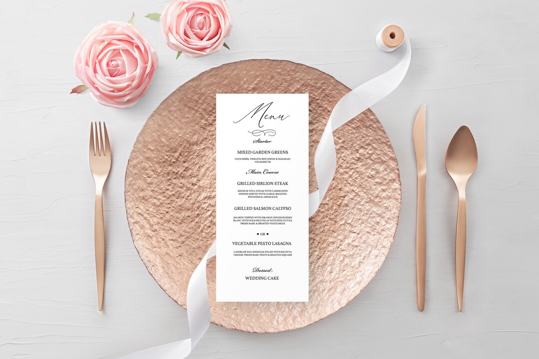 Custom PRINTED Menu Cards, Wedding Menus Cards, Lets Eat, Customized ...