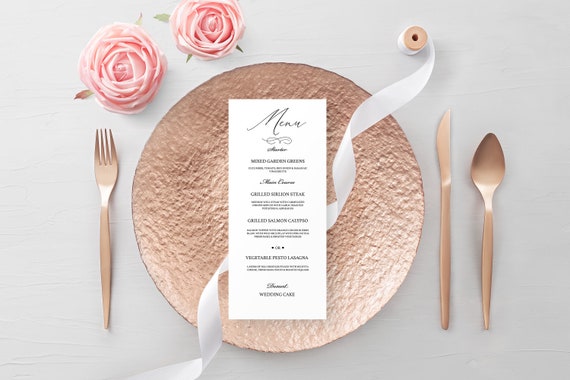 Custom PRINTED Menu Cards Wedding Menus Cards Lets Eat - Etsy