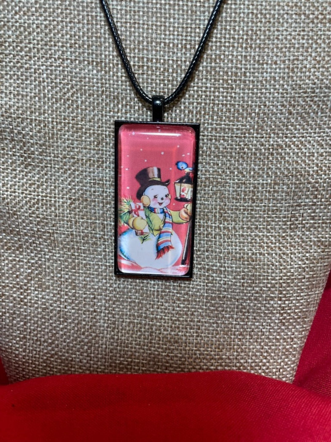 Frosty the Snowman Pendant, Christmas Jewelry, Frosty Wearing His Magic ...