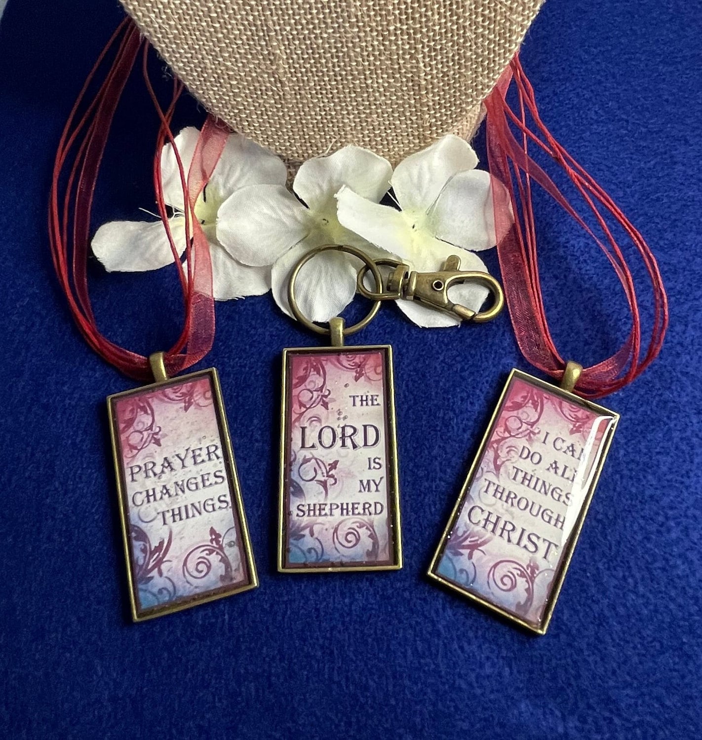 The Lord is My Shepherd, Pendant Necklace or Key Ring, Inspirational ...