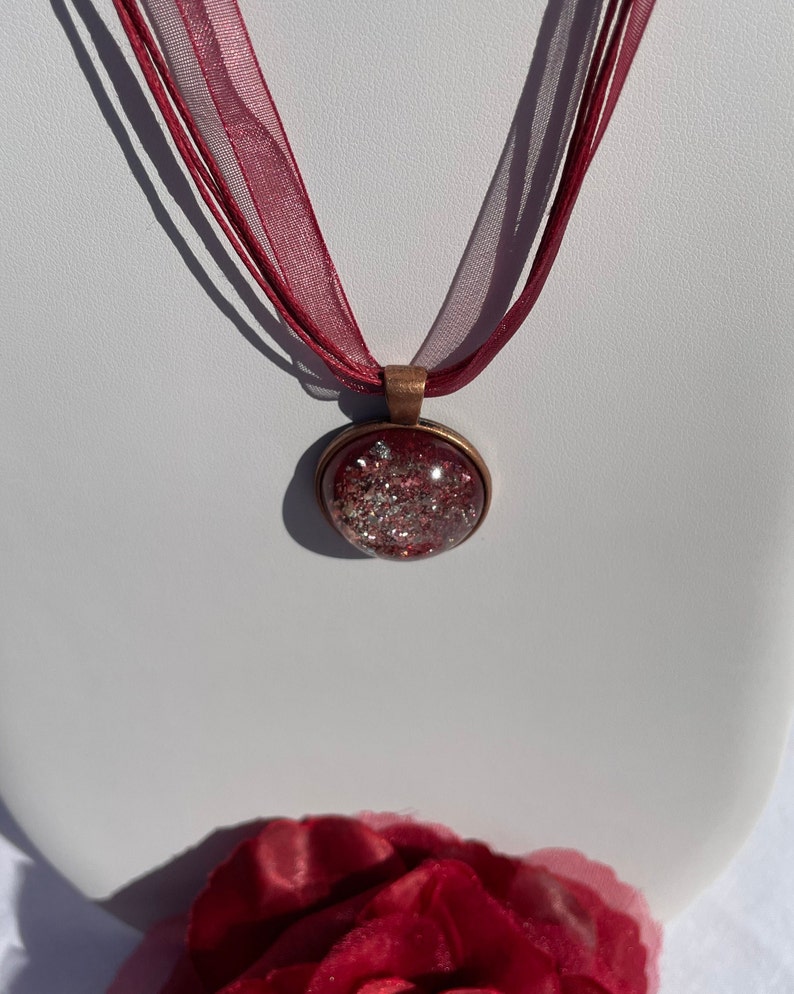 Burgundy Pendant,resin Jewelry, Mica Powder Pendant,abstract Art ...